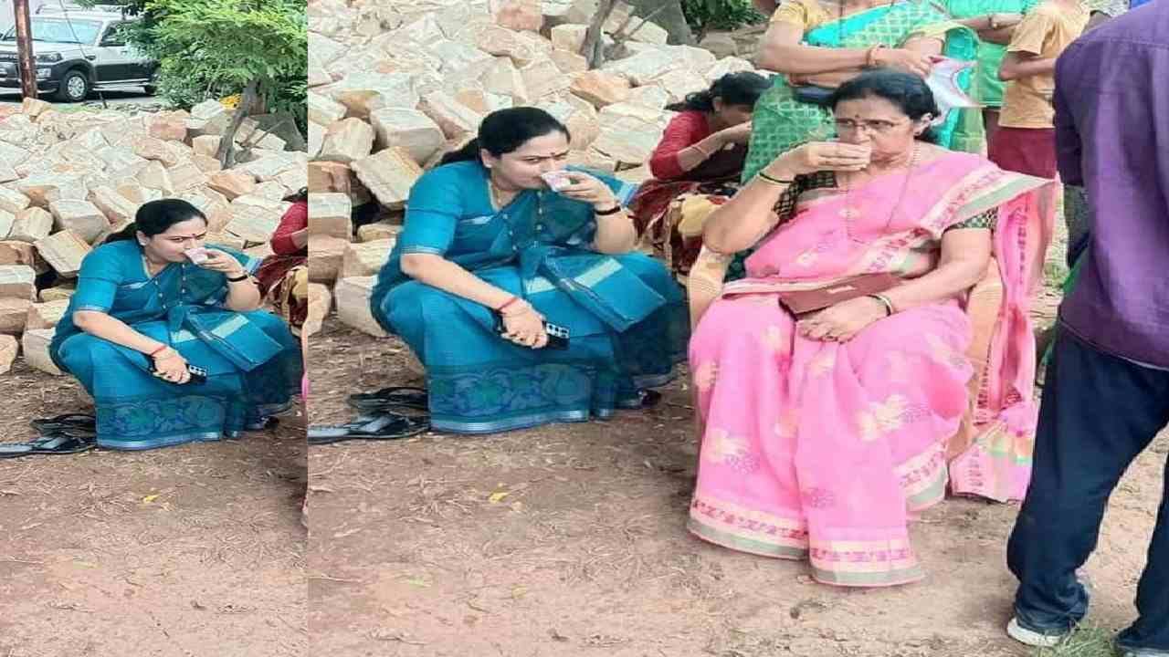 स्वत: जमिनीवर बसून महिलेला खुर्ची दिली, महाराष्ट्रातील महिला आमदाराच्या ...