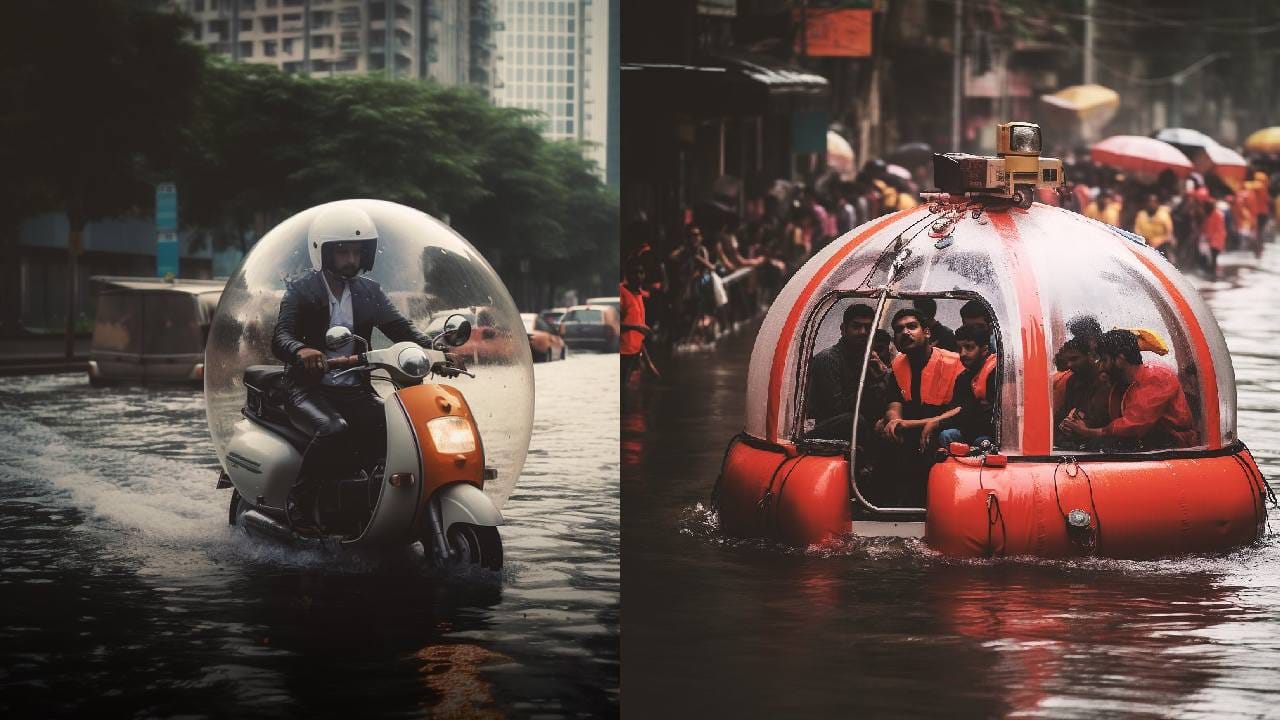 पावसामुळे मुंबई दैना! AI कलाकाराने तुंबलेल्या रस्त्यातून काढला असा ...