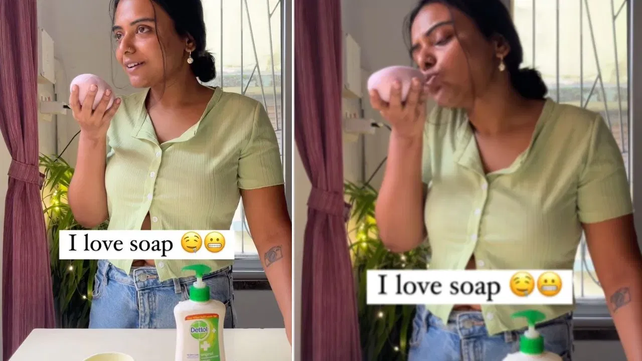 बघता-बघता सगळा साबण खाऊन टाकला! म्हणाली,"मला साबण खूप आवडतो!" - Marathi ...