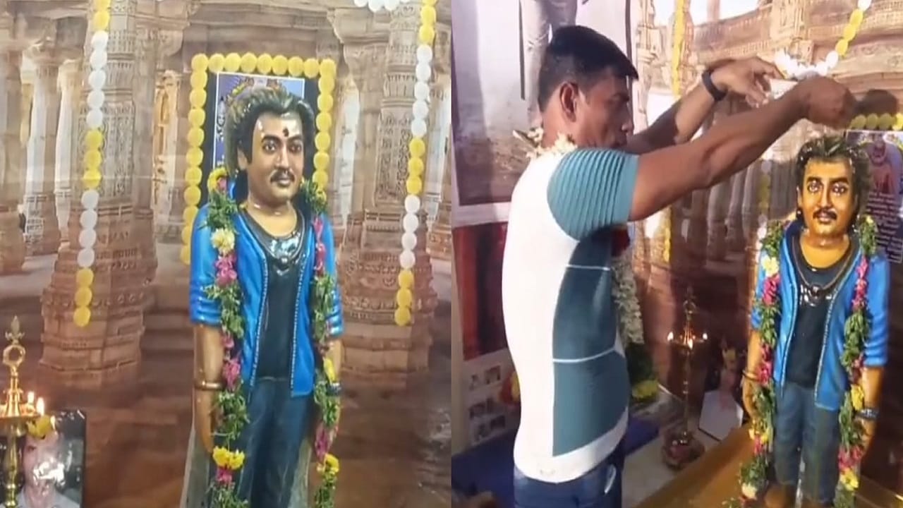 आपला रजनी देव झाला... 'थलाइवा' रजनीकांत यांचं मंदिर उभारलं, मंदिरात ...