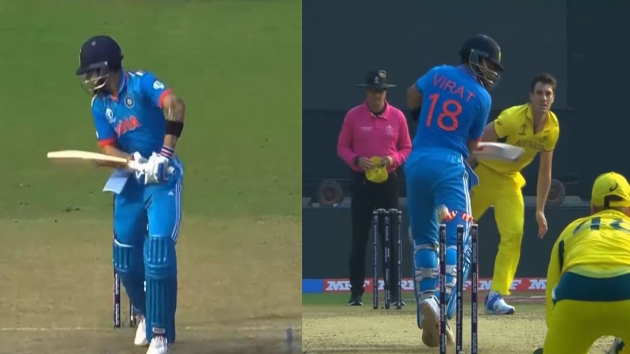 IND vs AUS | टीम इंडियाला 'विराट' झटका, कोहली क्लिन बोल्ड - Marathi News | Ind vs aus world cup ...