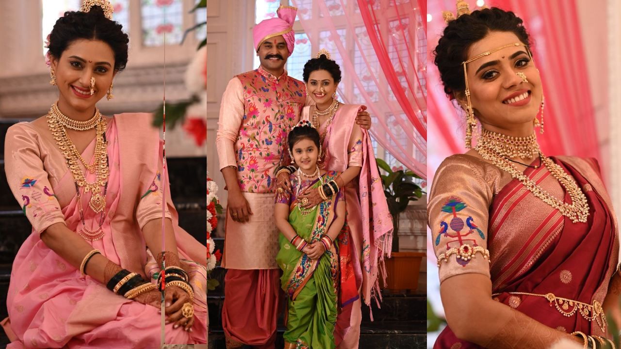 'घरोघरी मातीच्या चुली'मधील ऐश्वर्या-सारंगच्या लग्नातील पैठणी थीमची ...