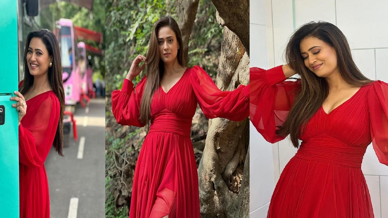 लाल ड्रेसमध्ये श्वेता तिवारीच्या हटके अदा, चाहत्यांच्या खिळल्या नजरा ...