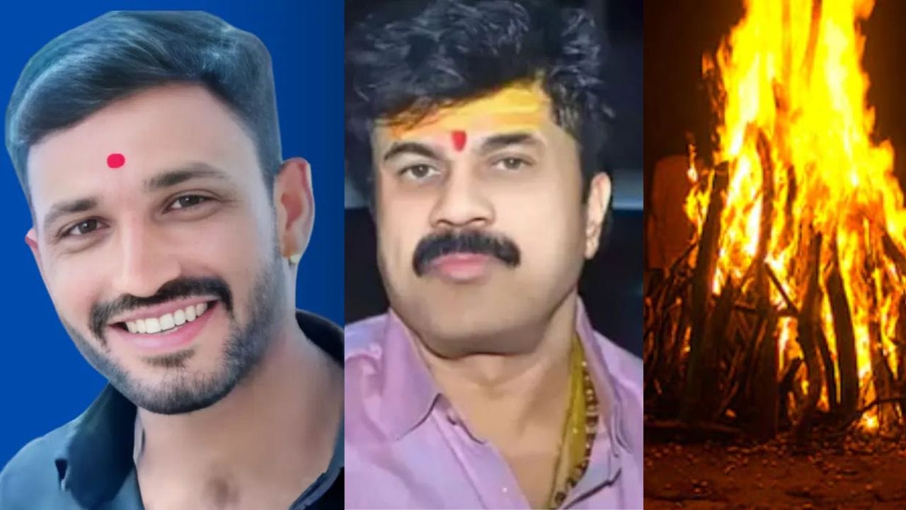 Buldhana News : बुलढण्यात वाल्मिक कराड, कृष्णा आंधळे, घुलेचे फोटो जाळले - Marathi News | Santosh ...